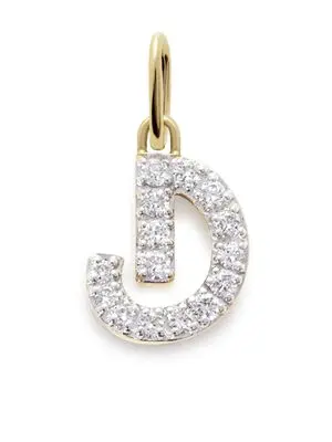 Monica Vinader 14kt Yellow Initial D Diamond Pendant - Gold