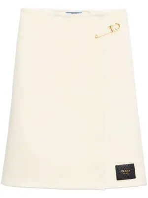 Prada Twill Midi Skirt - Neutrals