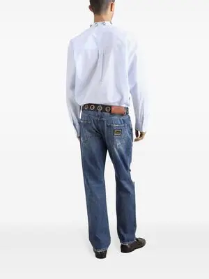 Dolce & Gabbana Ripped Straight-leg Jeans - Blue