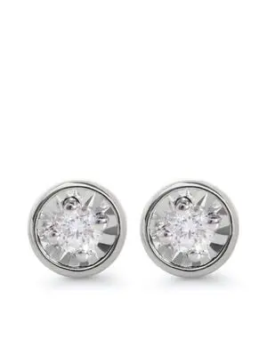 Monica Vinader Diamond Stud Earrings - Silver
