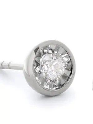Monica Vinader Diamond Stud Earrings - Silver