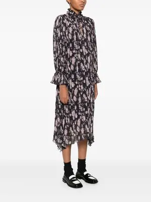GANNI Flora-printed Georgette Dress