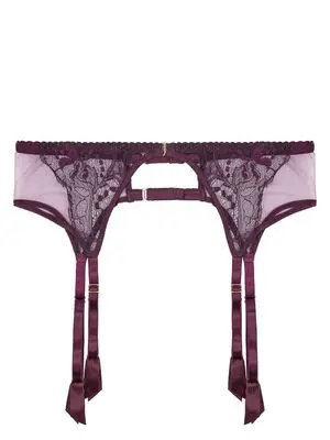 FLEUR OF ENGLAND Eliza Suspender Belt - Purple