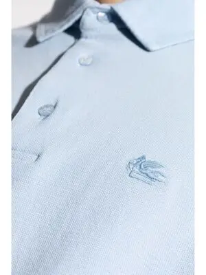 Etro Embroidered Polo Shirt - Blue
