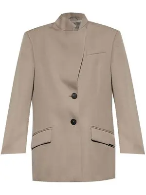 Attico Wool Gabardine Blazer - Neutrals