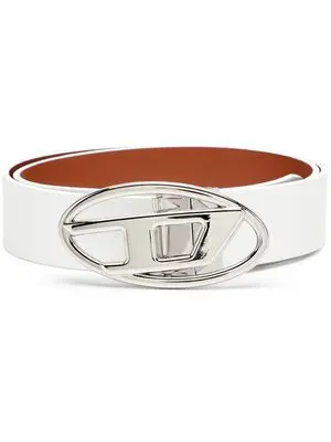 DIESEL B-1dr Leather Belt - White