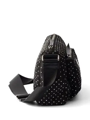 Prada Studded Re-nylon Shoulder Bag