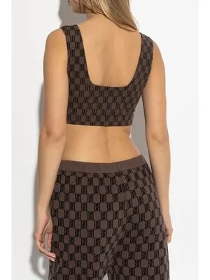 BY MALENE BIRGER Logo-jacquard Top - Brown