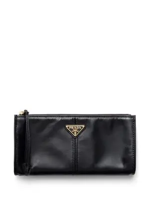 Prada Leather Pouch Bag - Black