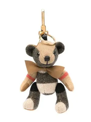 Burberry Thomas Bear Checked Keyring - Neutrals