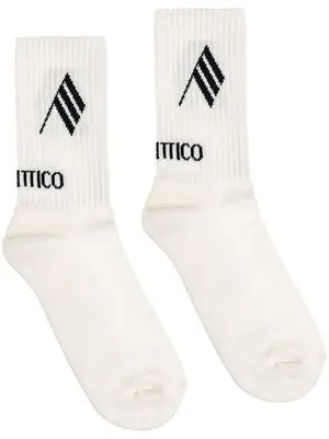 Attico Logo Ankle Socks - White