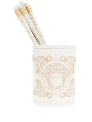 Versace Medusa Gala Pencil Holder Set - White