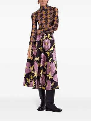 La DoubleJ Printed Midi Skirt