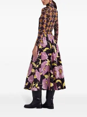 La DoubleJ Printed Midi Skirt