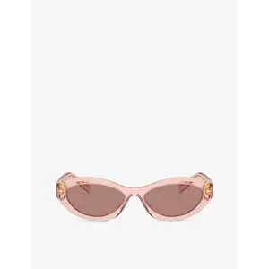 Prada Pr 26zs Irregular-frame Acetate Sunglasses - Pink
