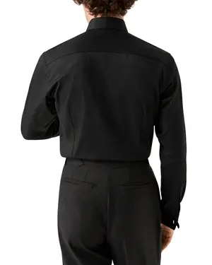 Eton Slim Fit Plisse Bib Tuxedo Shirt - Black