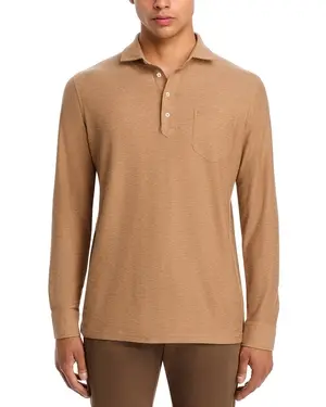 Peter Millar Ramble Cotton & Cashmere Long Sleeve Polo Shirt