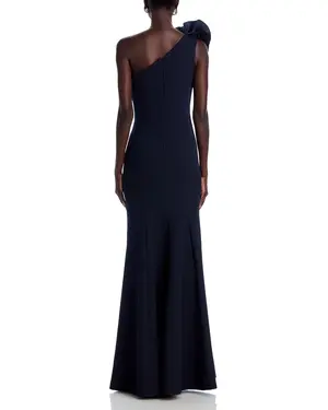 Rickie Freeman For Teri Jon Pleated Ruffle Gown