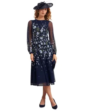HOBBS LONDON Lois Embroidered Midi Dress