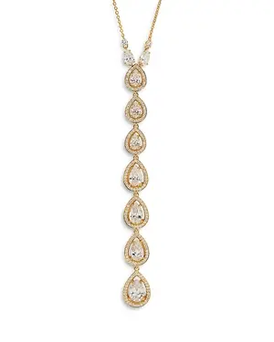 Nadri Radiant Cubic Zirconia Lariat Necklace - Gold