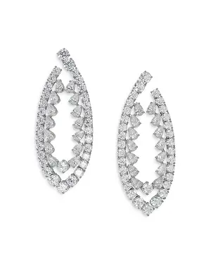 Nadri Starlet Stone Drop Earrings - Silver
