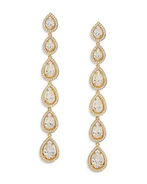 Nadri Radiant Cubic Zirconia Drop Earrings - Gold