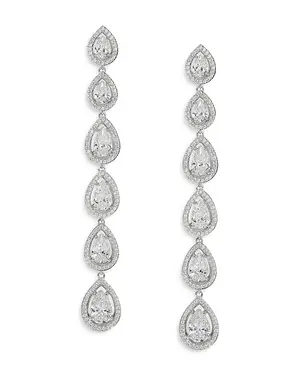 Nadri Radiant Cubic Zirconia Drop Earrings - Silver