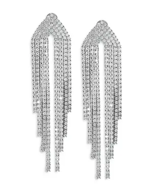 Nadri Starlet Cascading Stone Earrings - Silver