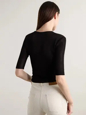 Saint Laurent Embellished Fine Knit Top