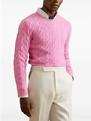 Ralph Lauren Cable-knit Cashmere Sweater - Pink