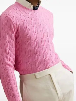 Ralph Lauren Cable-knit Cashmere Sweater - Pink