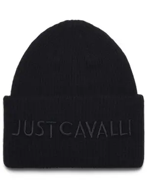 Just Cavalli Logo-embroidered Beanie - Black