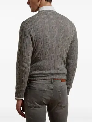 Ralph Lauren Purple Label Cable-knit Cashmere Sweater - Grey