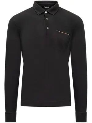 Zegna Cotton Polo Shirt Black