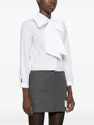 Thom Browne Pussy-bow Cotton Blouse