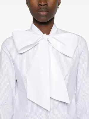 Thom Browne Pussy-bow Cotton Blouse