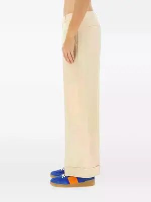 Valentino Garavani Gabardine Wool Trousers - Neutrals