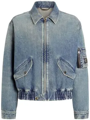 Dolce & Gabbana Logo-appliqué Denim Jacket - Blue