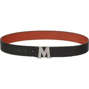 Mcm Claus Fluted Reversible Belt - Black