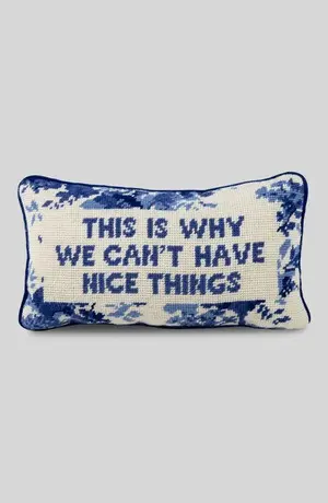 FURBISH Nice Things Needlepoint Pillow