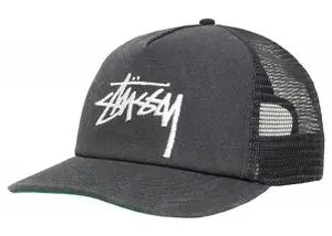 StÜssy Mid Depth Big Stock Mesh Snapback - Black