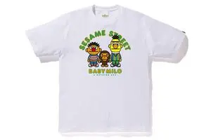 A BATHING APE X Sesame Street Milo & Bert & Ernie Tee Shirt - White