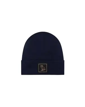 OVO Owl Badge Wool Beanie - Navy Blue