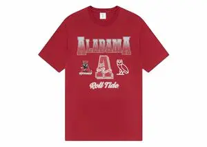 OVO X Ncaa Alabam Crimson Tide T-shirt - Red