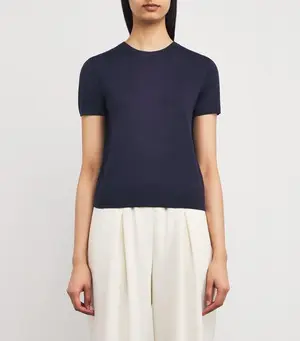 Theory Regal Wool Sweater T-shirt - Navy