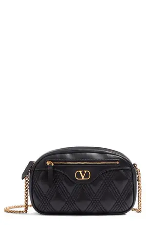 Valentino Garavani Quiltie 67 Quilted Leather Camera Bag - Black