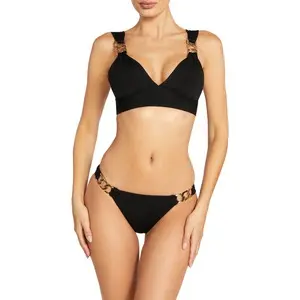 Robin Piccone Jane Chain Bikini Bottom - Black