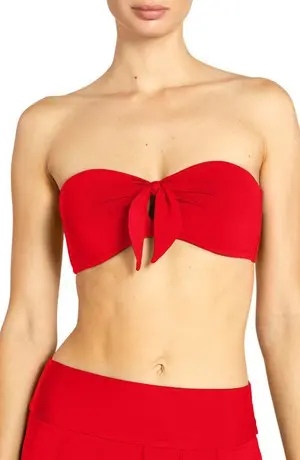 Robin Piccone Ava Strapless Bikini Top - Fiery Red