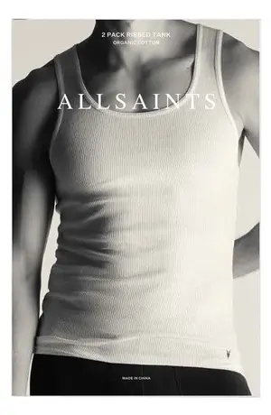ALLSAINTS 2-pack Organic Cotton Rib Tanks - Black