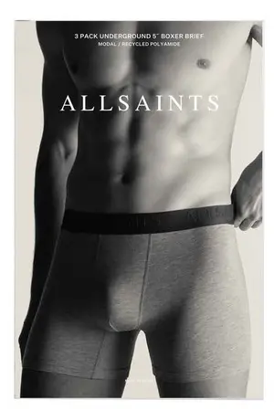 ALLSAINTS 3-pack 5-inch Contour Pouch Boxer Briefs - Black